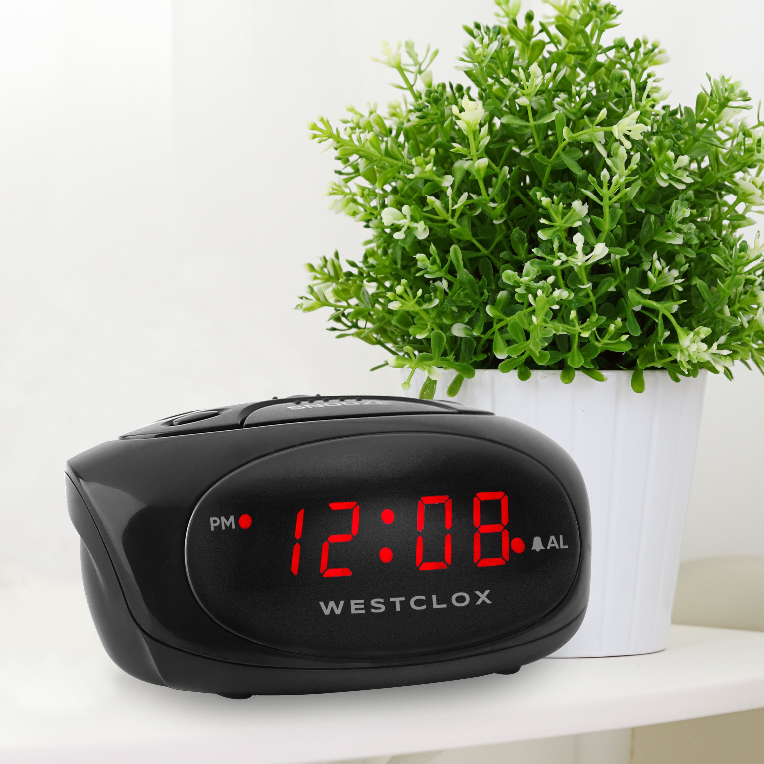Westclox Black LED Alarm Clock, 0.6" Red Digits, Adjustable – The ...