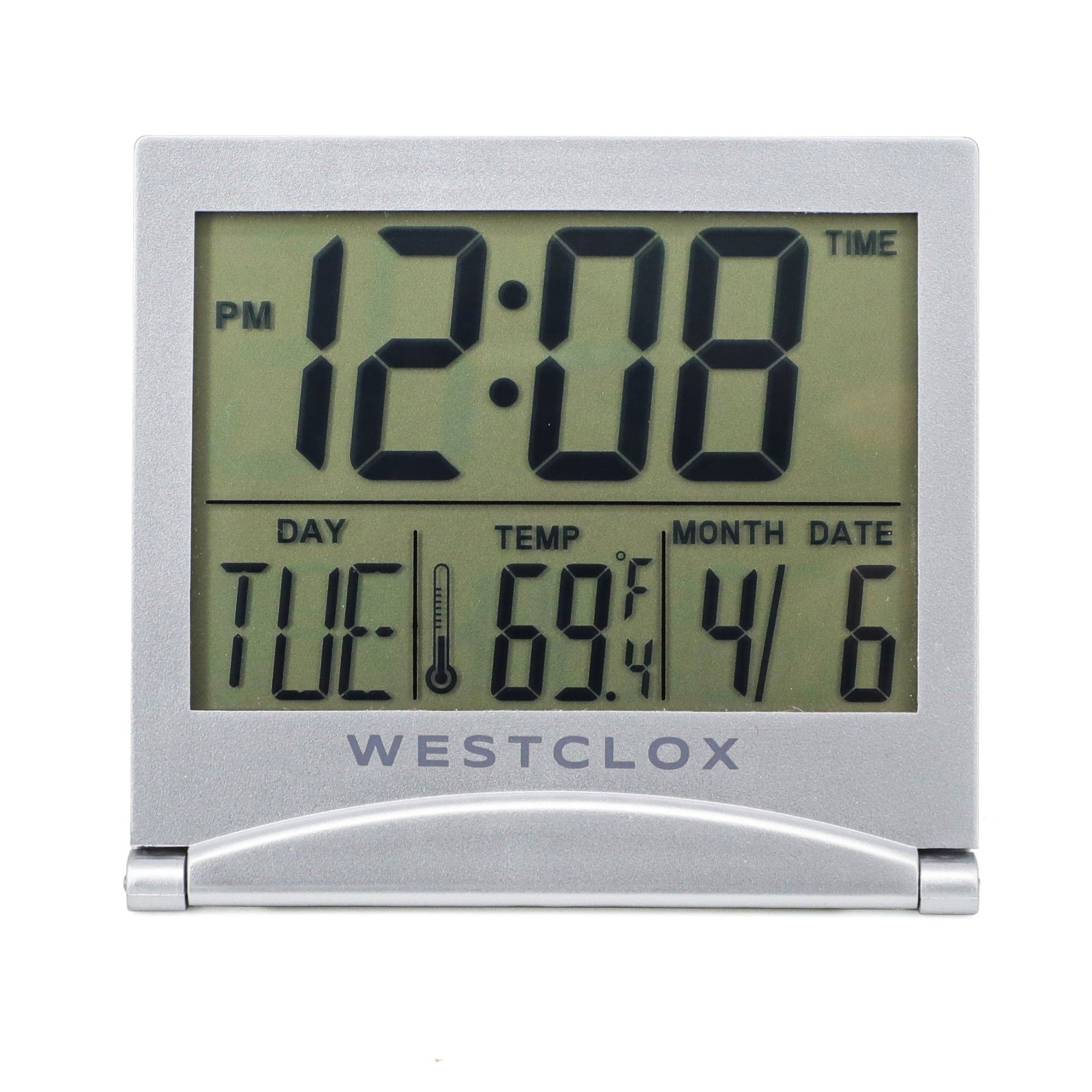Westclox Large Silver Travel LCD Alarm Clock – Folding Cover – The ...