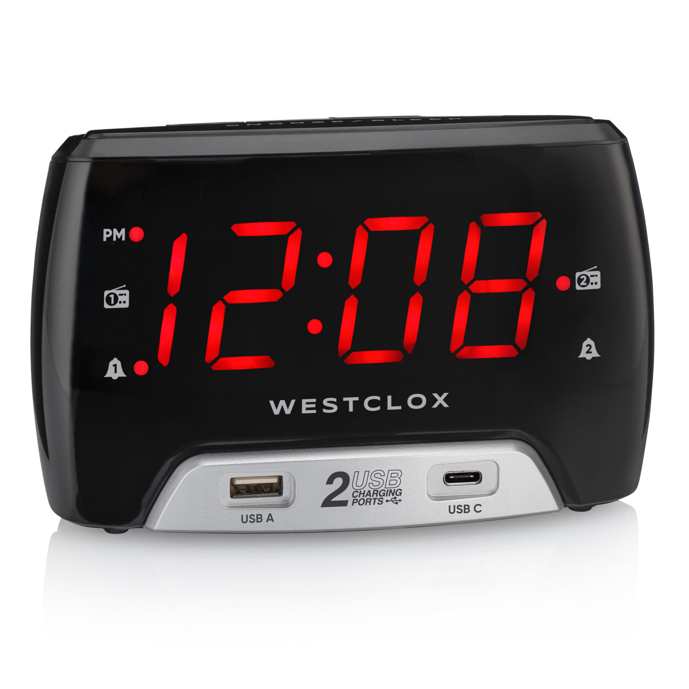 Westclox FM Clock Radio, Dual USB Ports, 1.4" Red LED, Adjus – The ...