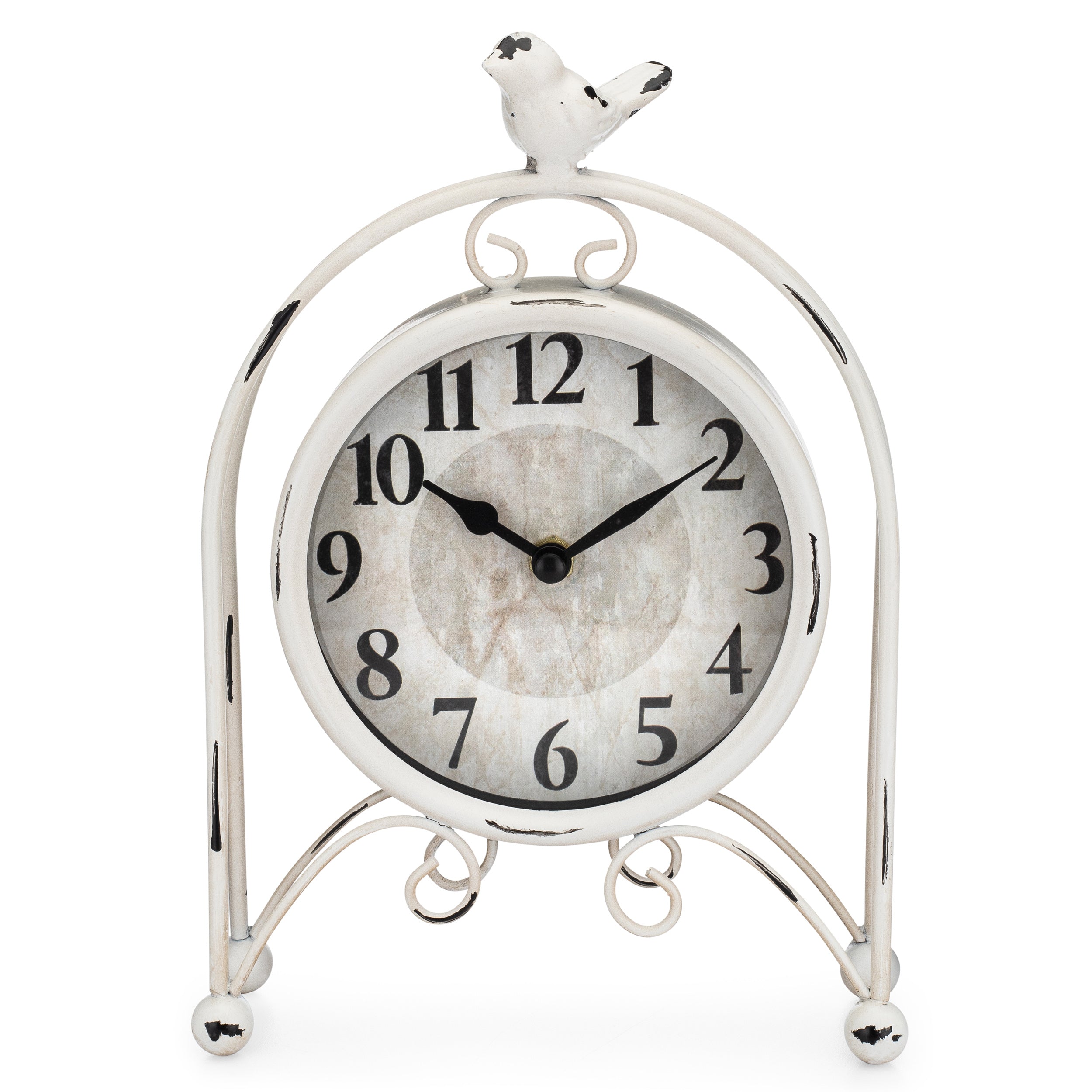 Westclox 9" Bird Table Clock, Antique White Metal, Easy Dial – The ...